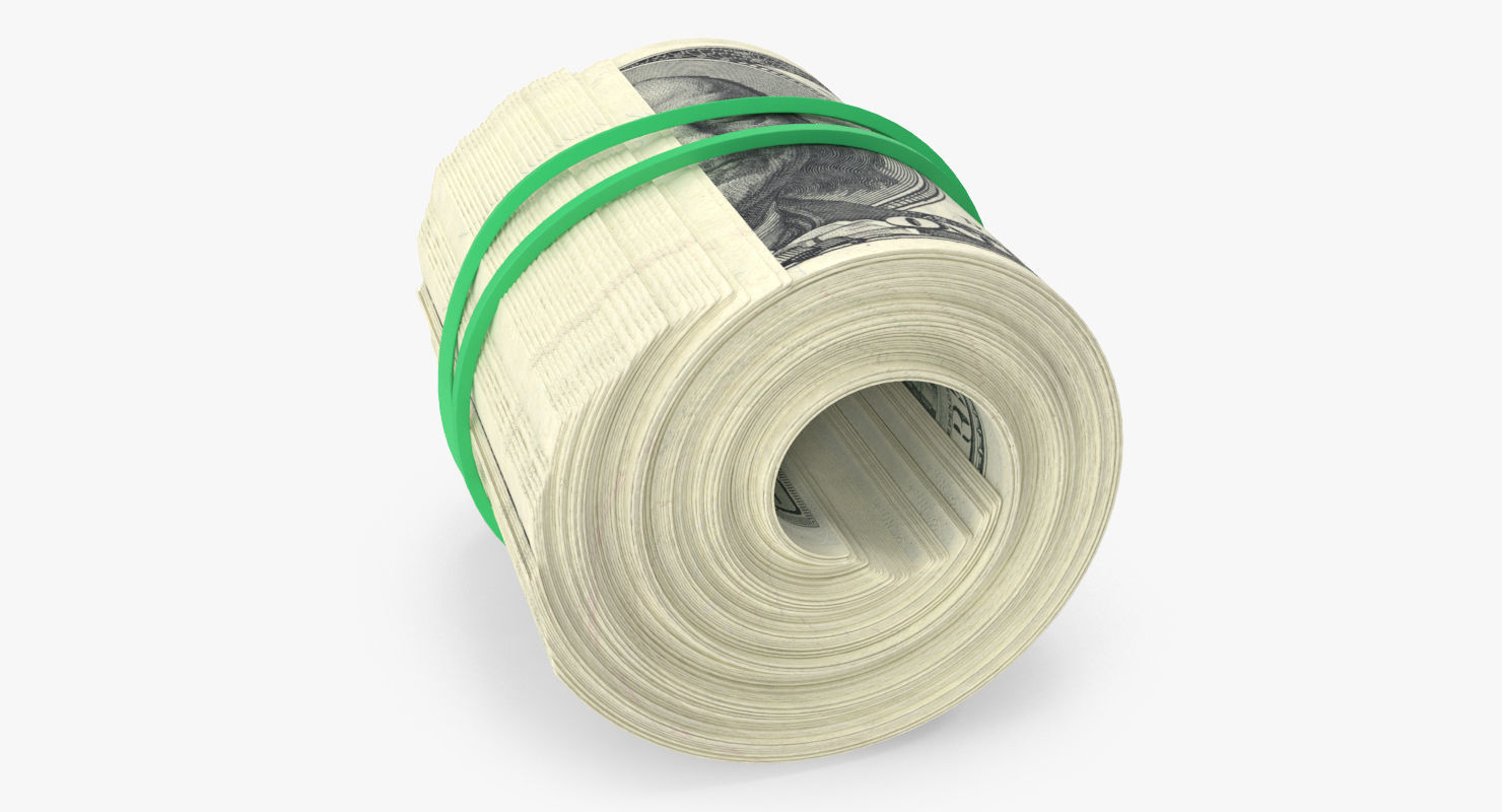 100 Dollar Bill Roll 3D model | CGTrader