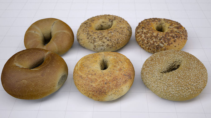 3D model 6 Bagel Pack - High resolution 3d scan VR / AR / low-poly ...