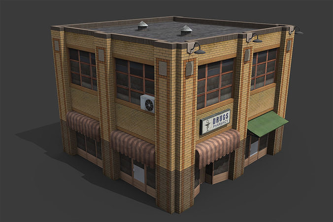 3D model Old Drug Store VR / AR / low-poly | CGTrader