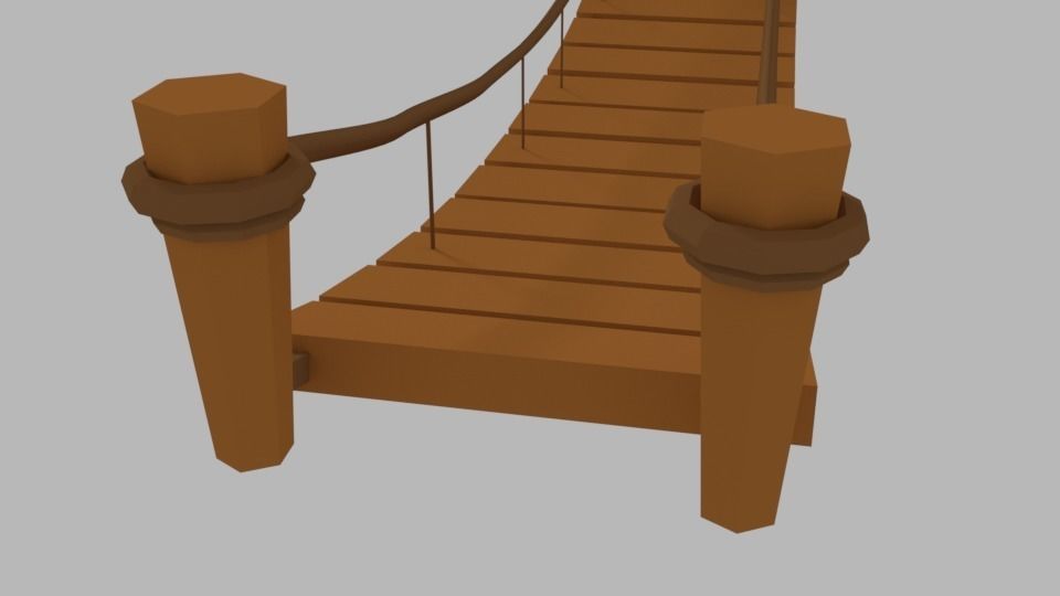 3D model Low Poly Wood Bridge VR / AR / low-poly | CGTrader