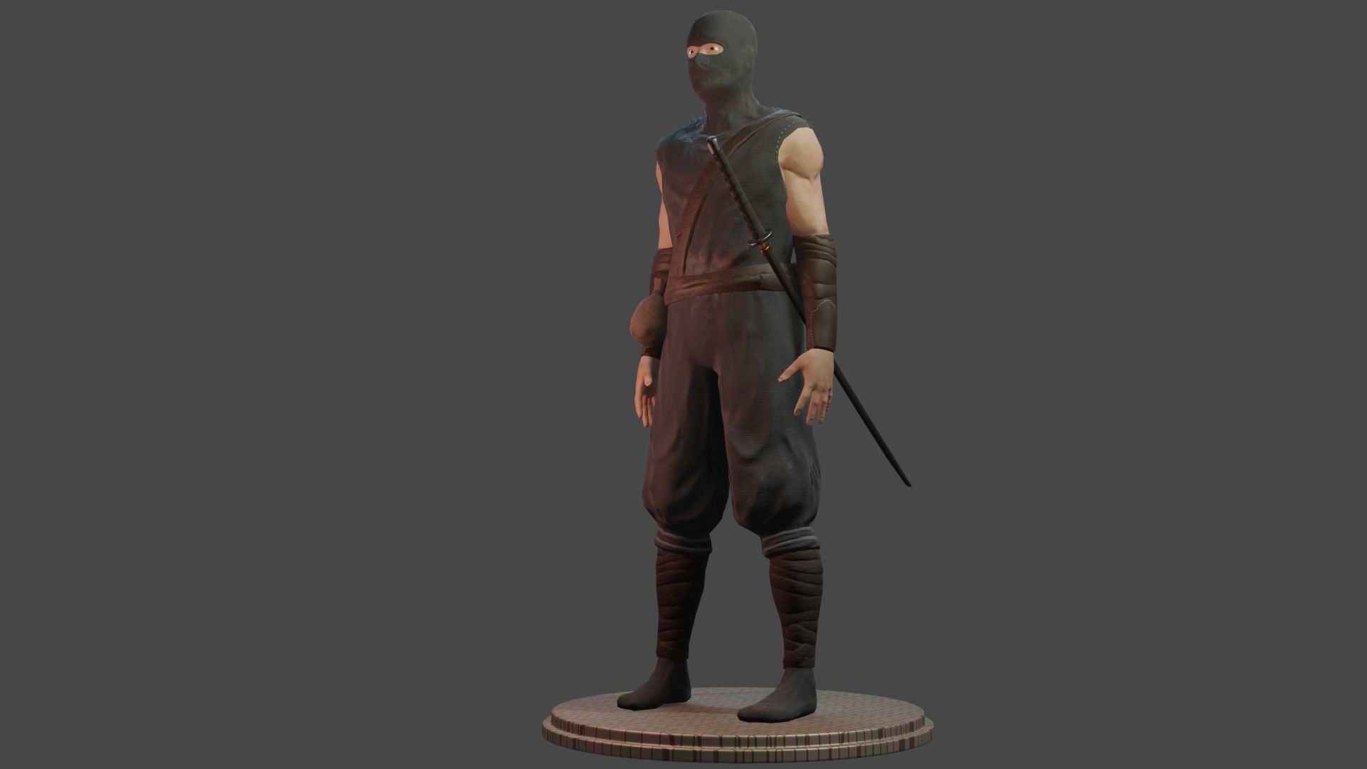 3D model Ninja Low-Poly Facial Animation Game-Ready VR / AR / low-poly ...