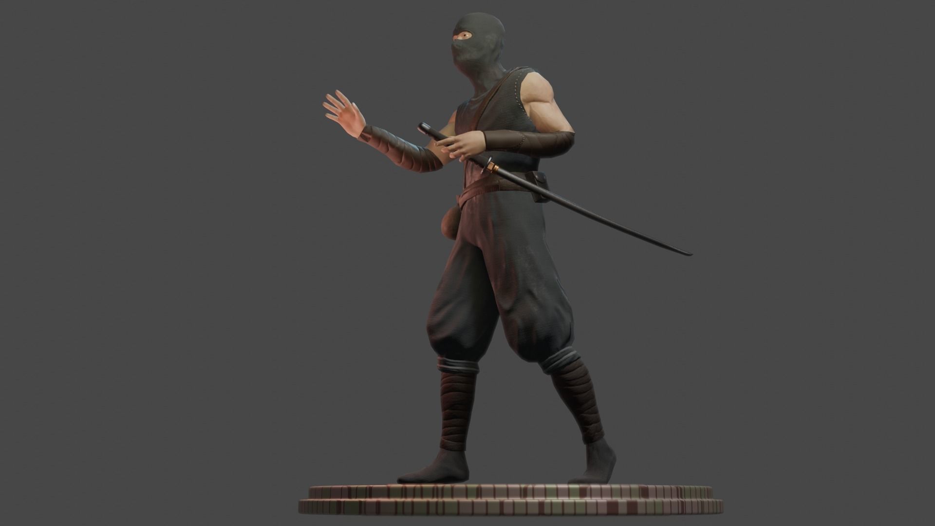 3D model Ninja Low-Poly Facial Animation Game-Ready VR / AR / low-poly ...