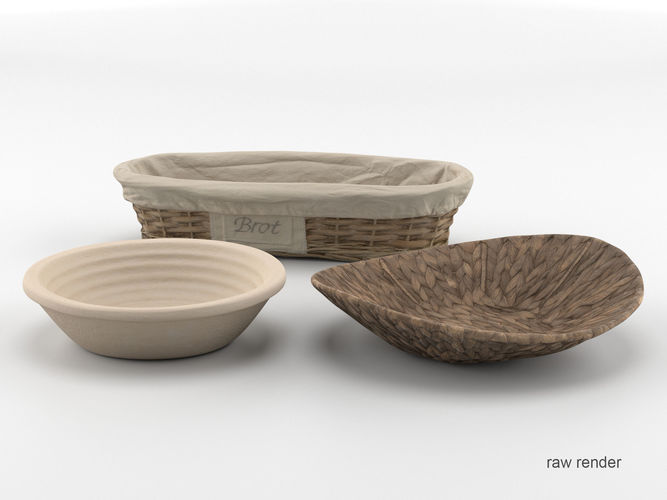 Bread Basket Set 3D model | CGTrader