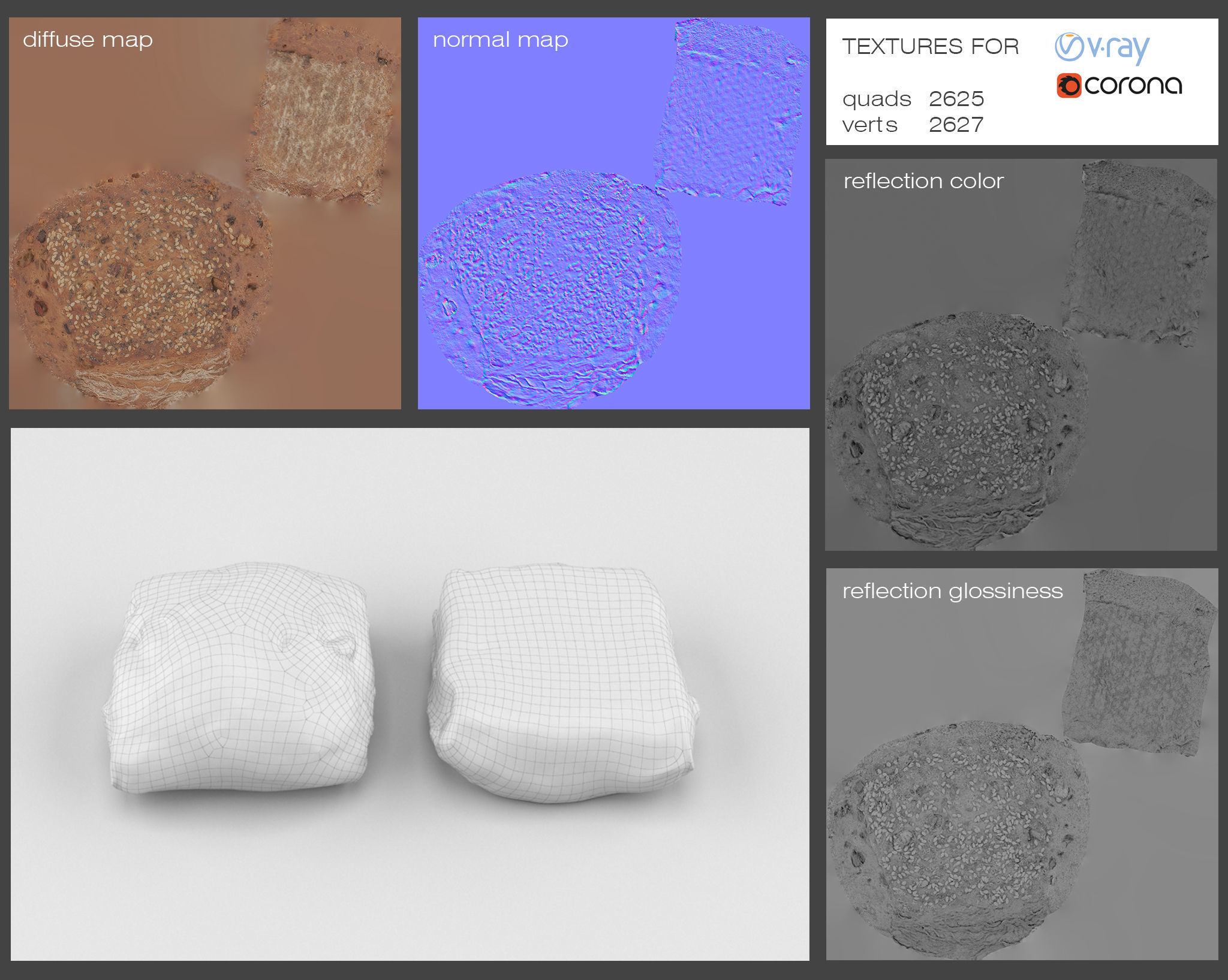 Bread Set 3D model | CGTrader