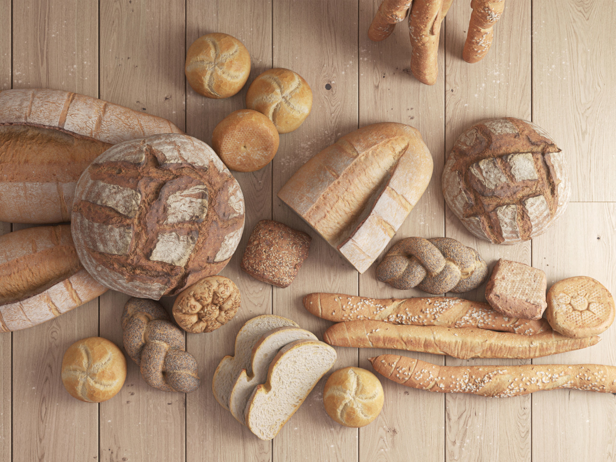 Bread Set 3D model | CGTrader