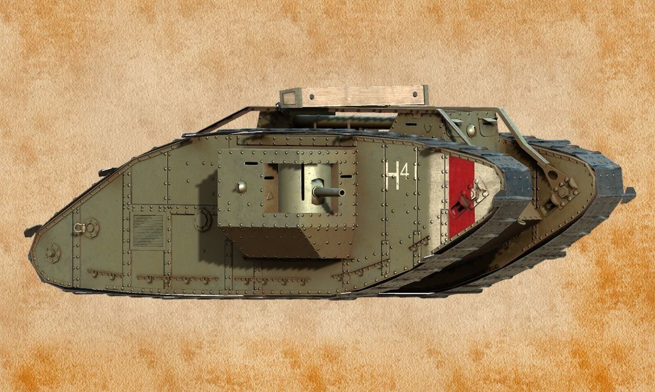 3D model World War 1 Mark V tank VR / AR / low-poly rigged animated ...