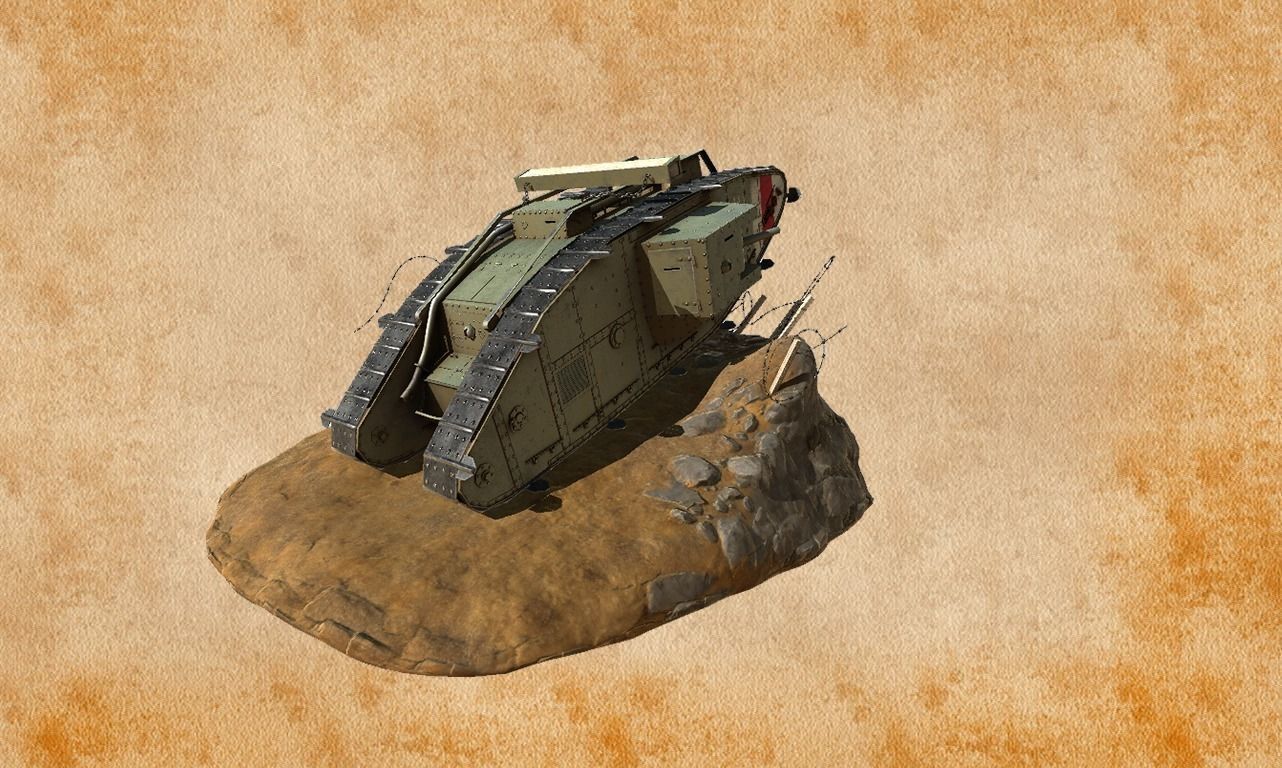 3D model World War 1 Mark V tank VR / AR / low-poly rigged animated ...