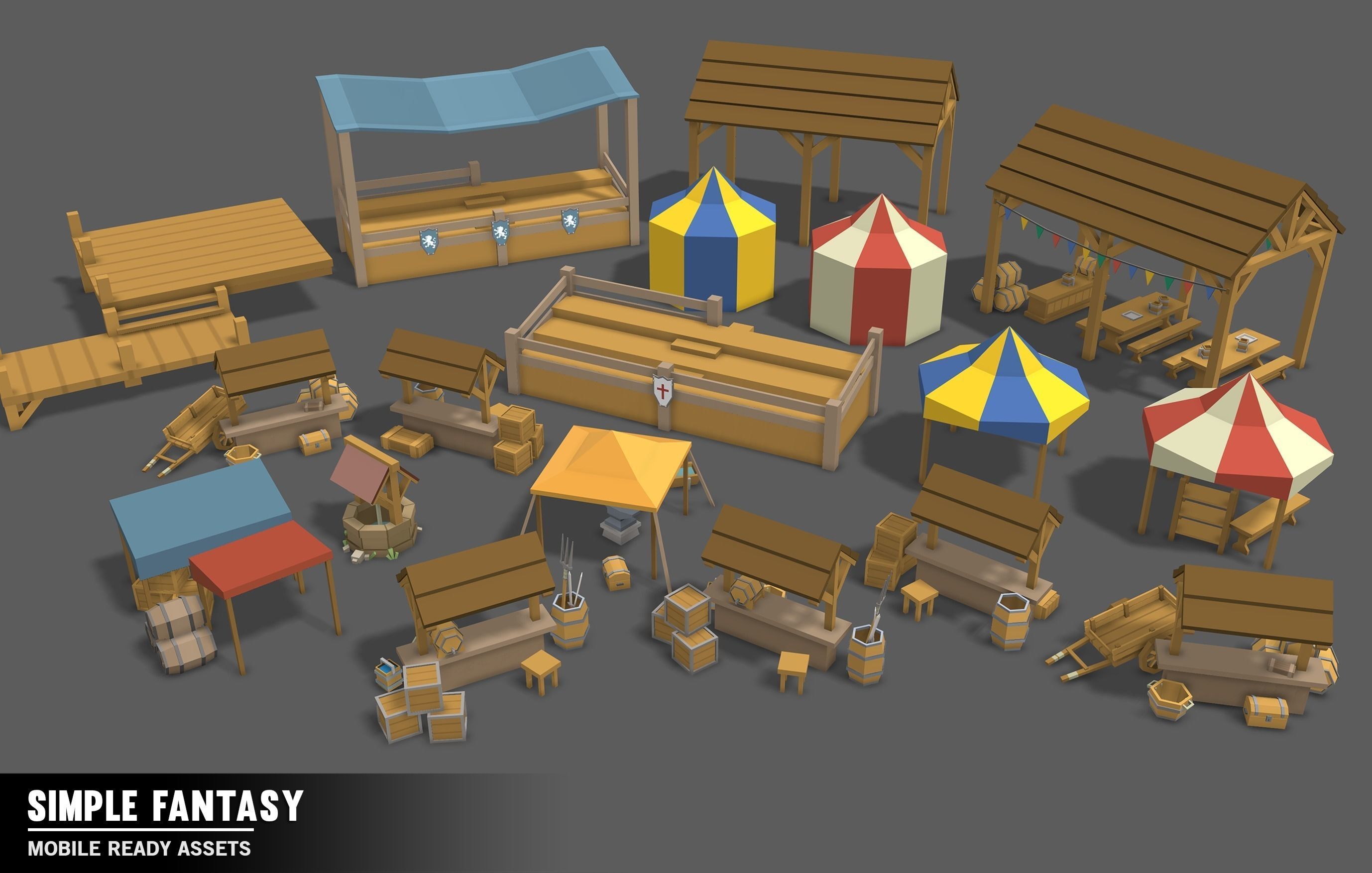 3D model Simple Fantasy - Cartoon Assets VR / AR / low-poly rigged ...