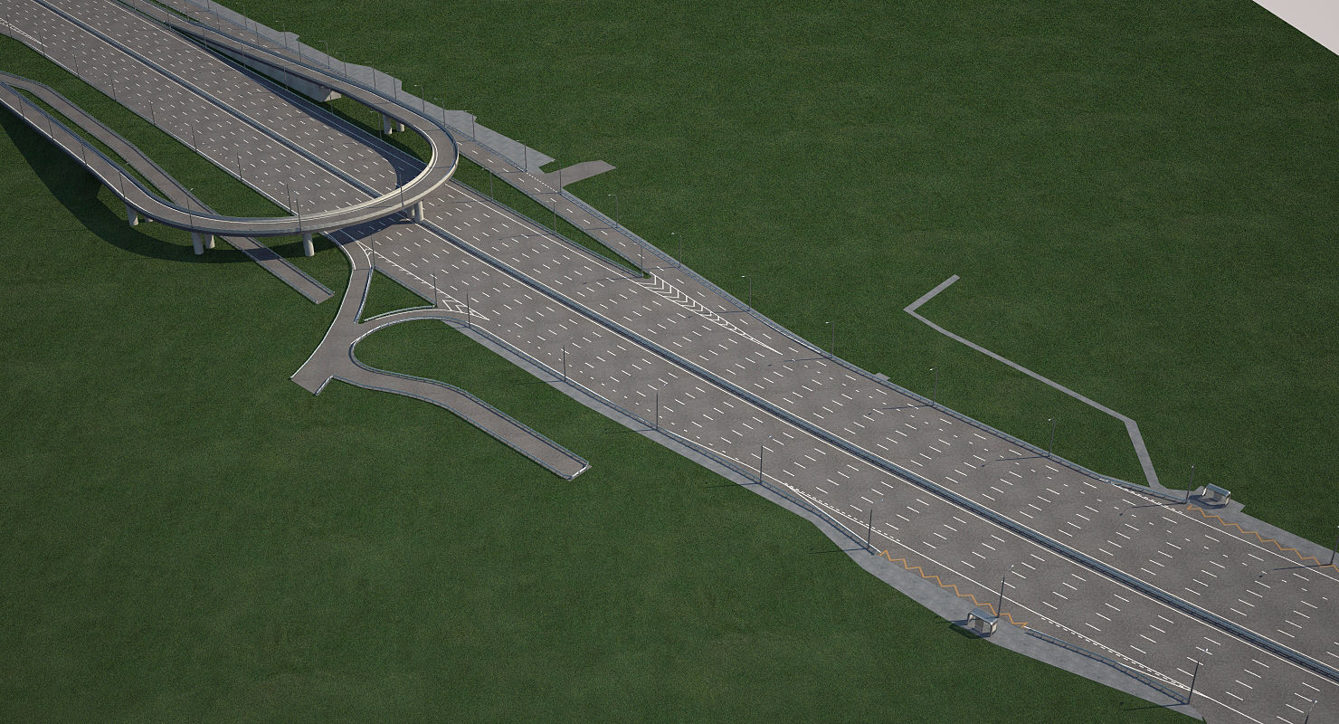 Highway Road Junction 3D model | CGTrader