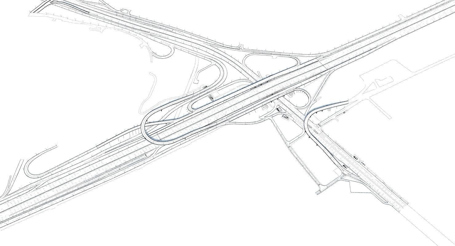 Highway Road Junction 3D model | CGTrader