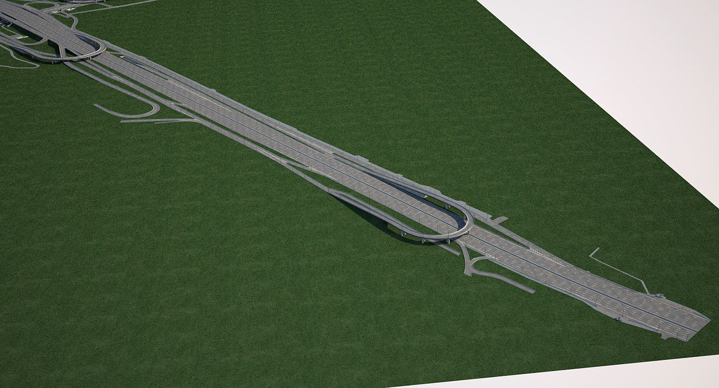 Highway Road Junction 3D model | CGTrader