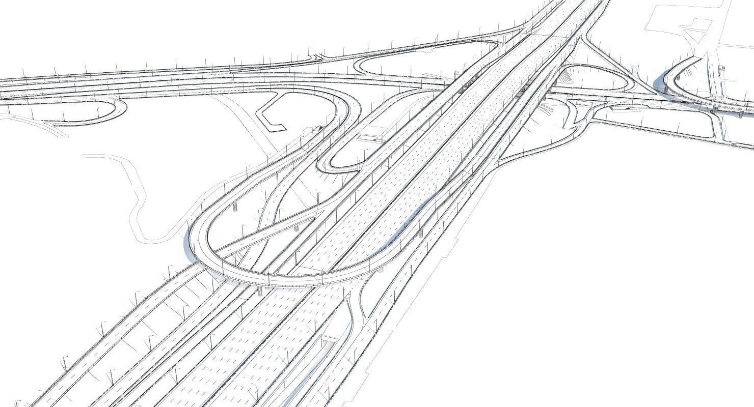 Highway Road Junction 3D model | CGTrader