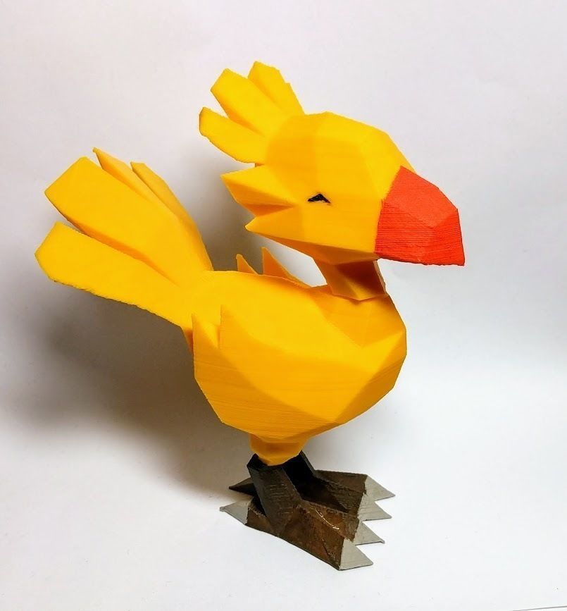 Low poly Chocobo pokemon bird papercraft free 3D model 3D printable ...