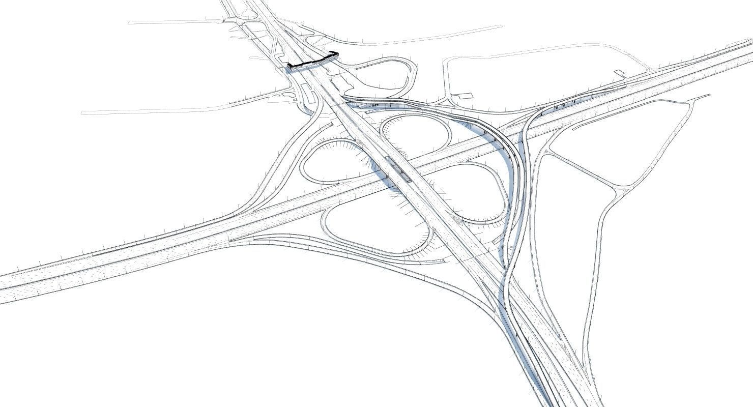 Highway Road Junction 3D model | CGTrader