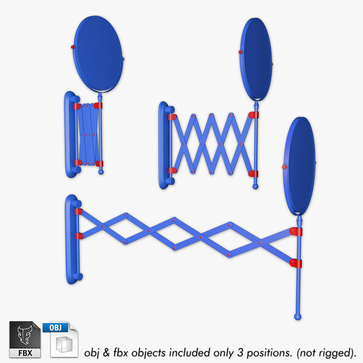 Scissor Wall Mirror Rigged 3D model animated rigged | CGTrader