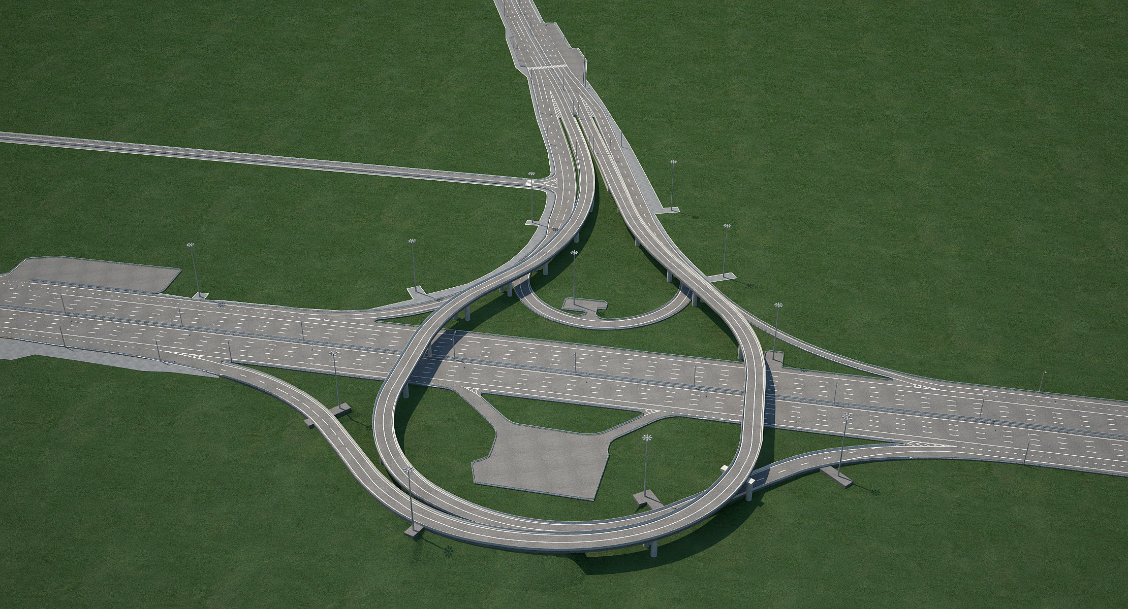 Highway Road Junction 3D model | CGTrader