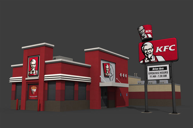 3D model KFC Restaurant VR / AR / low-poly | CGTrader