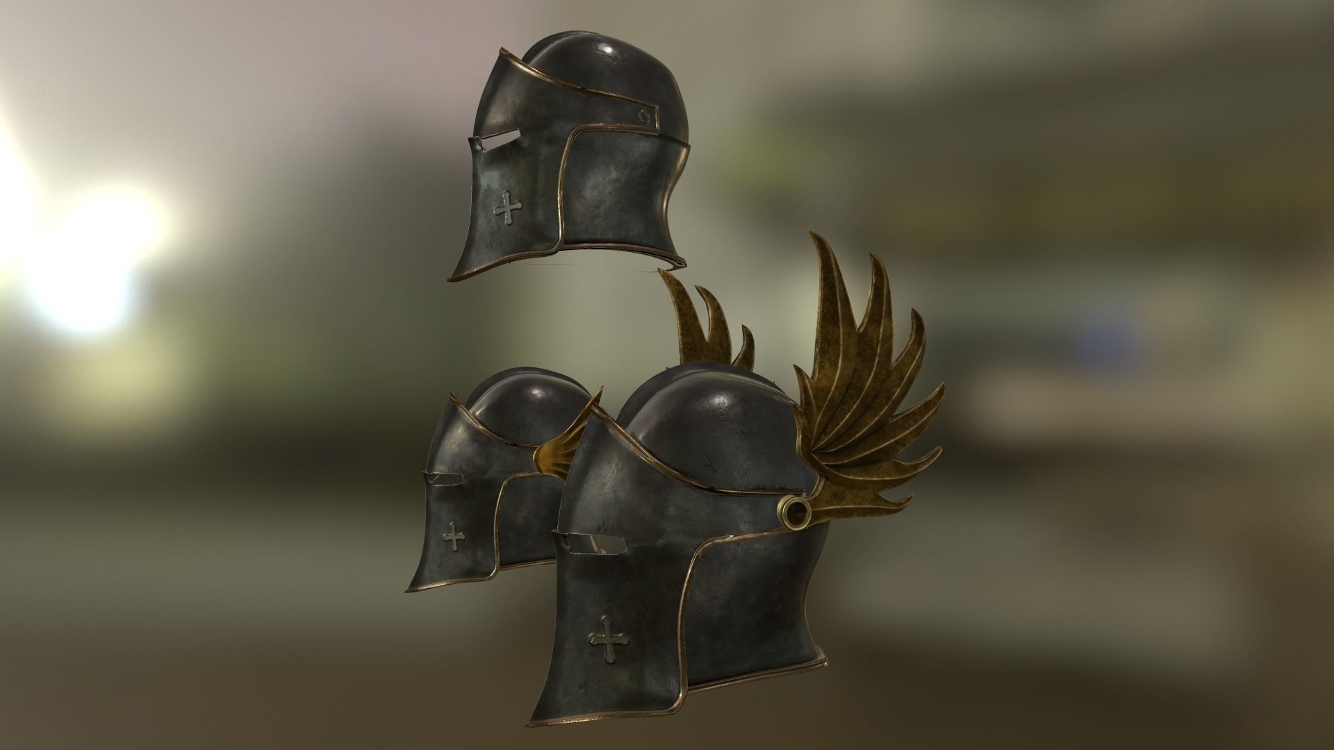 3D model Helm No9 Barbute with 3 variants VR / AR / low-poly | CGTrader