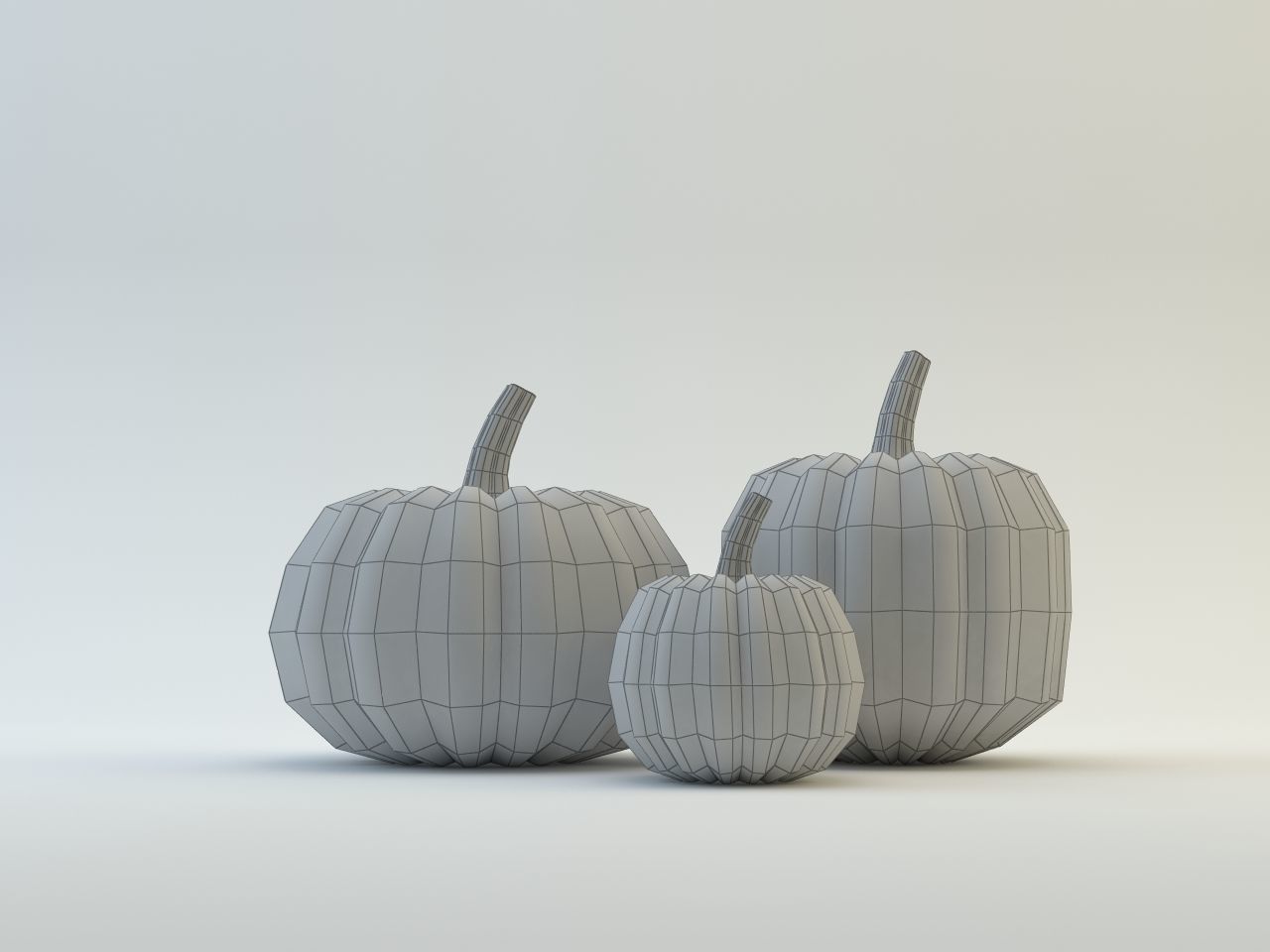3D model Three Pumpkin VR / AR / low-poly | CGTrader