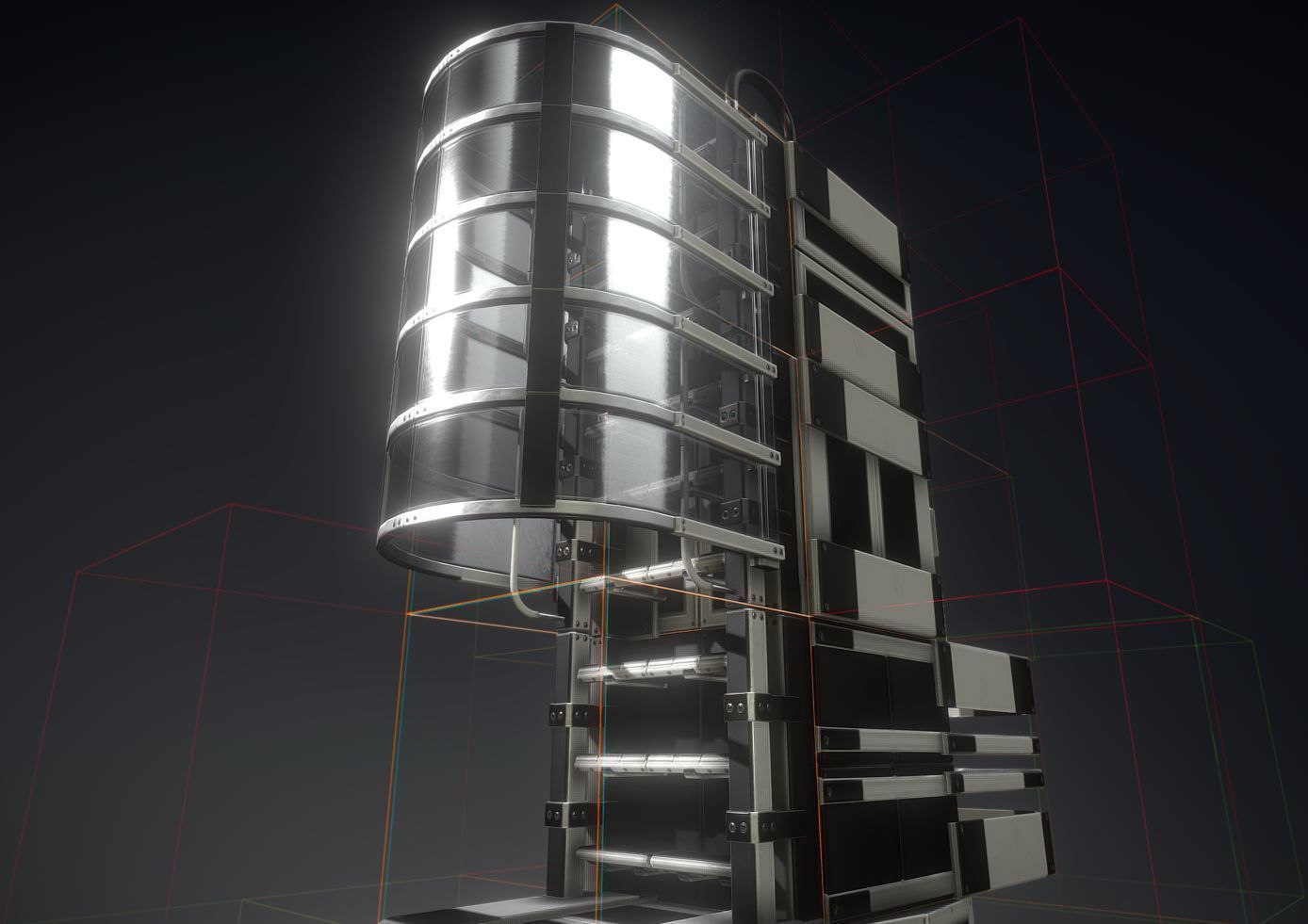 3D model Futuristic Ladder Collection White Plastic Version VR / AR ...