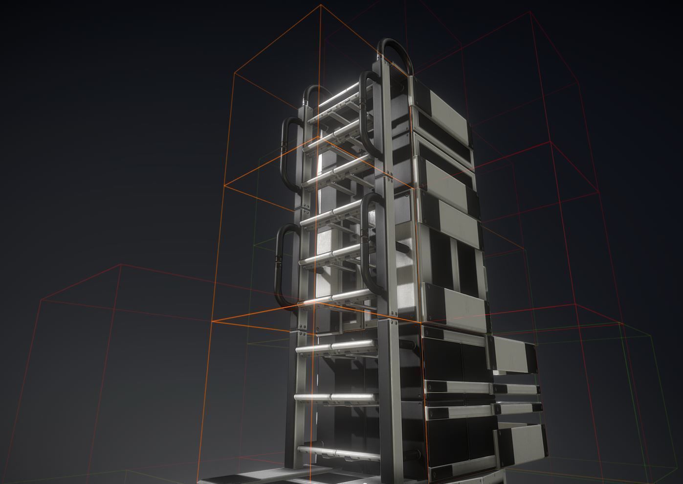 3D model Futuristic Ladder Collection White Plastic Version VR / AR ...