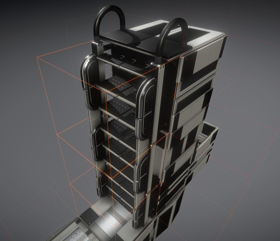 3D model Futuristic Ladder Collection White Plastic Version VR / AR ...