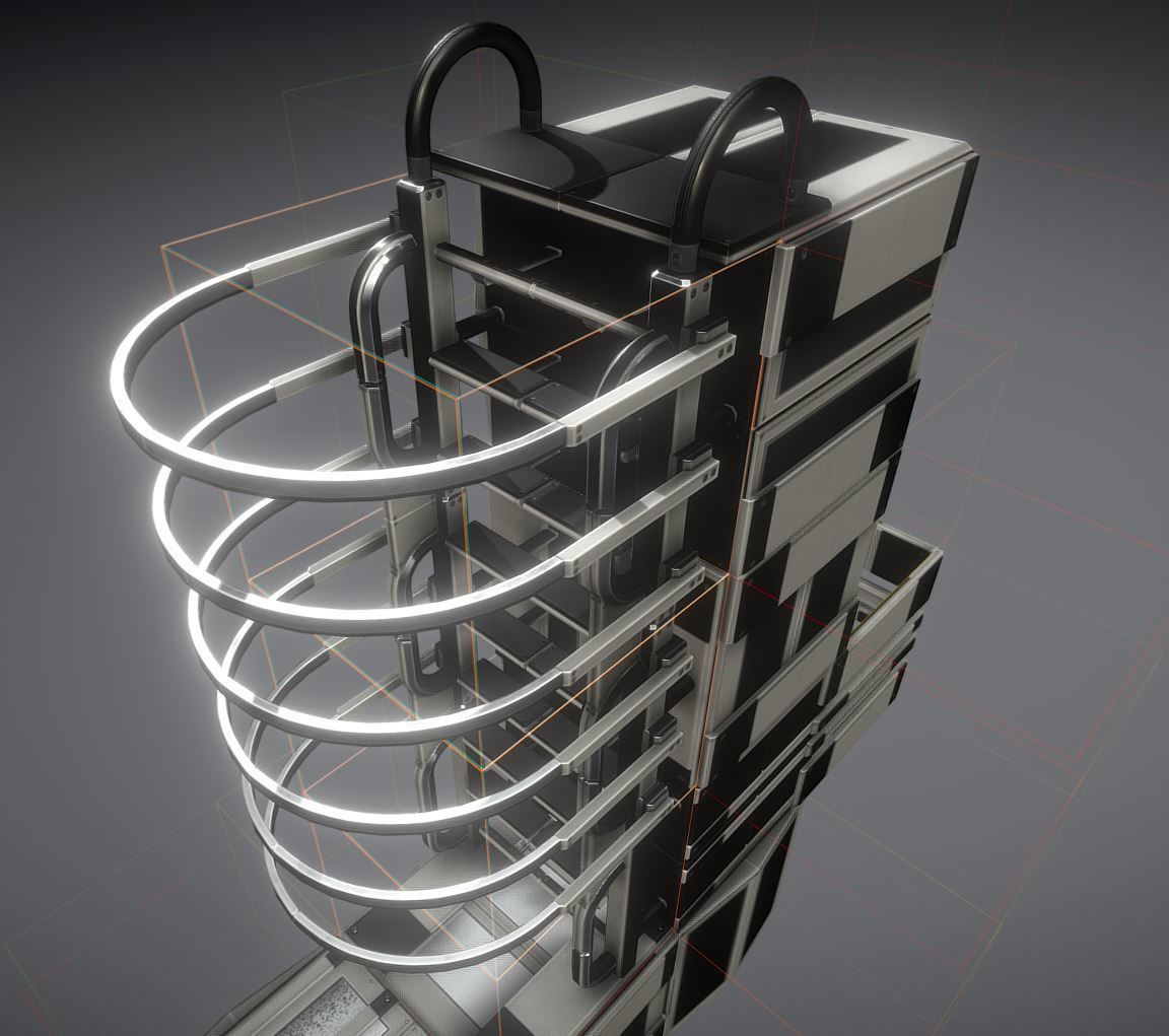 3D model Futuristic Ladder Collection White Plastic Version VR / AR ...