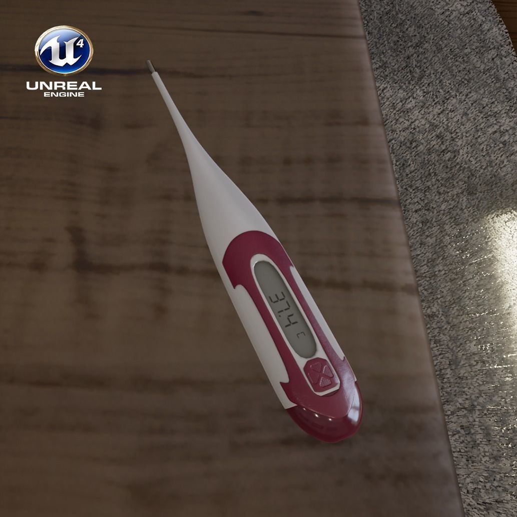 3D model Thermometer four digital thermometers VR / AR / low-poly ...