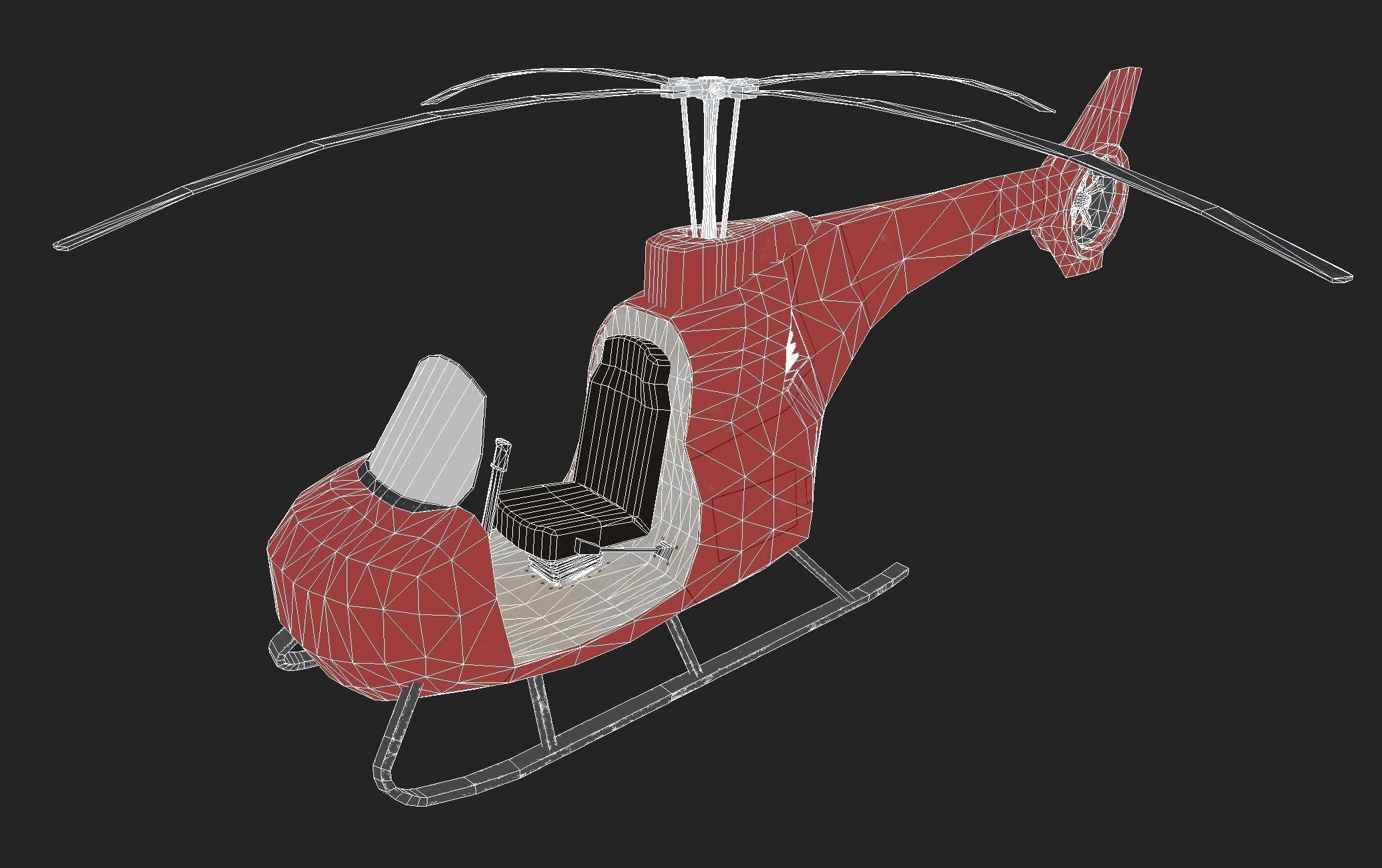 3D model Single-seat helicopter VR / AR / low-poly | CGTrader