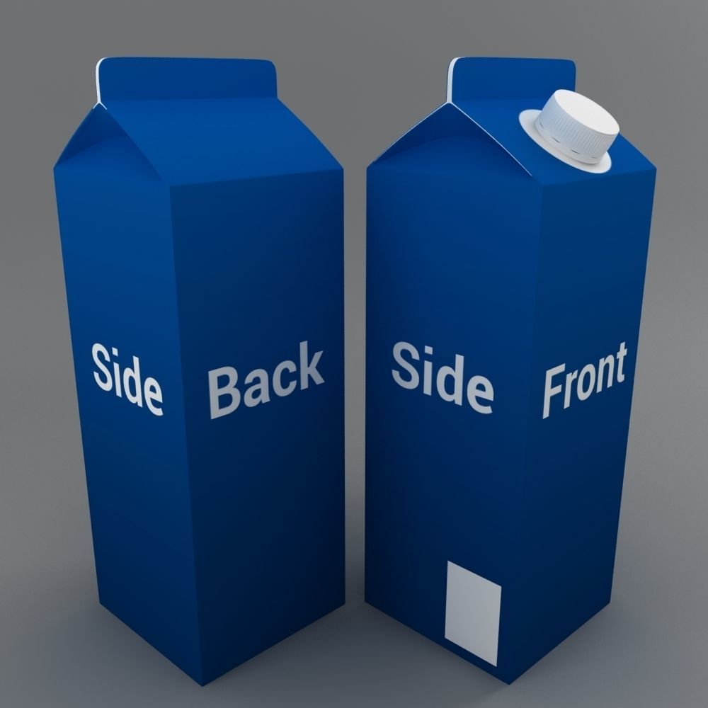 2L Juice Brick - Ready for mapping - Studio Setup 3D model | CGTrader