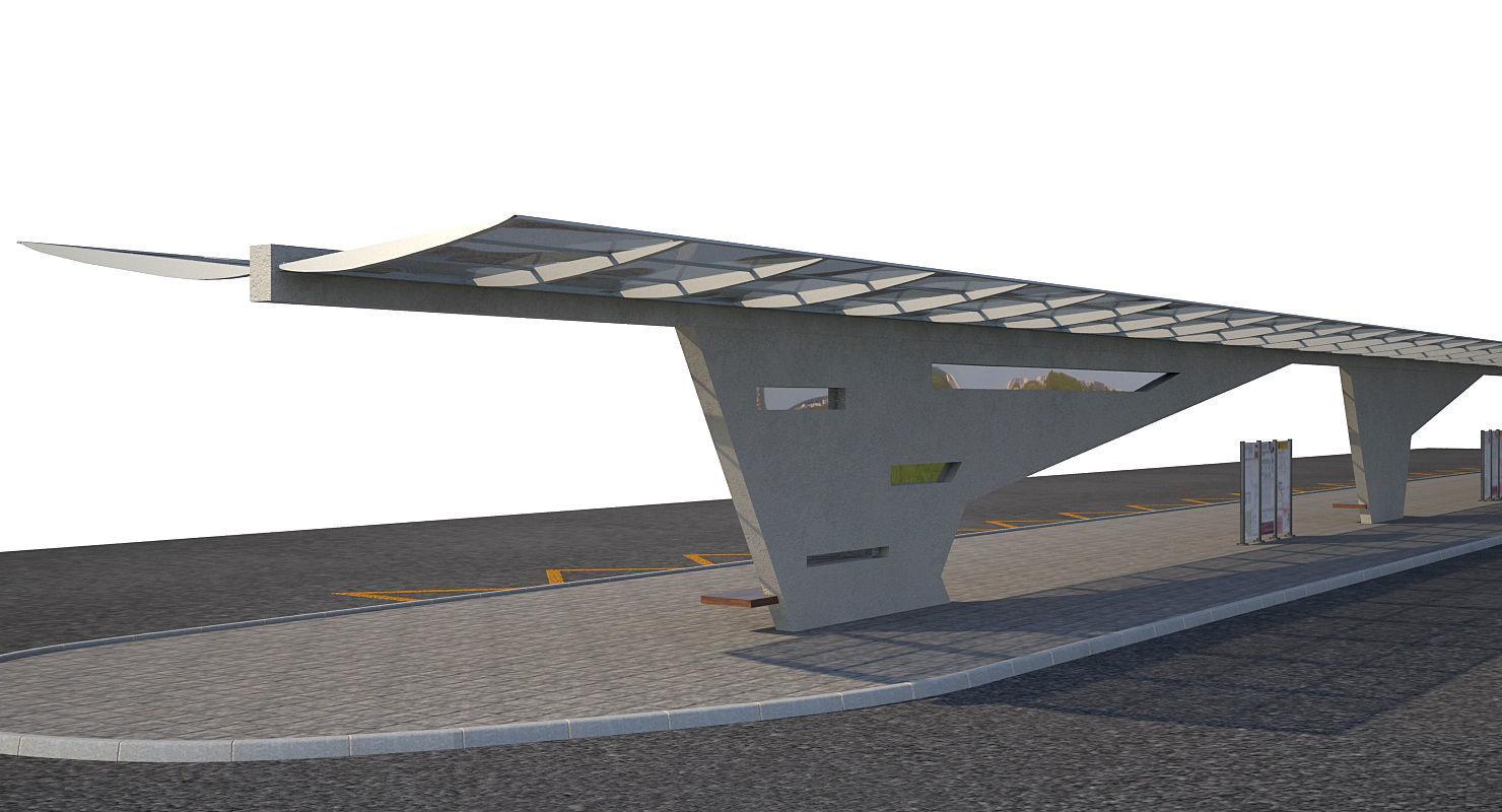 Bus Station 1a 3D model | CGTrader