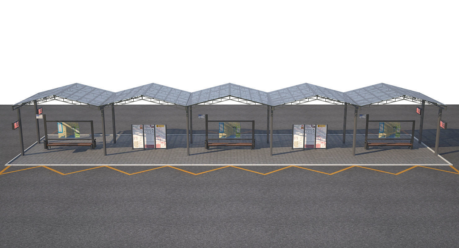 Bus Stop 3a 3D model | CGTrader