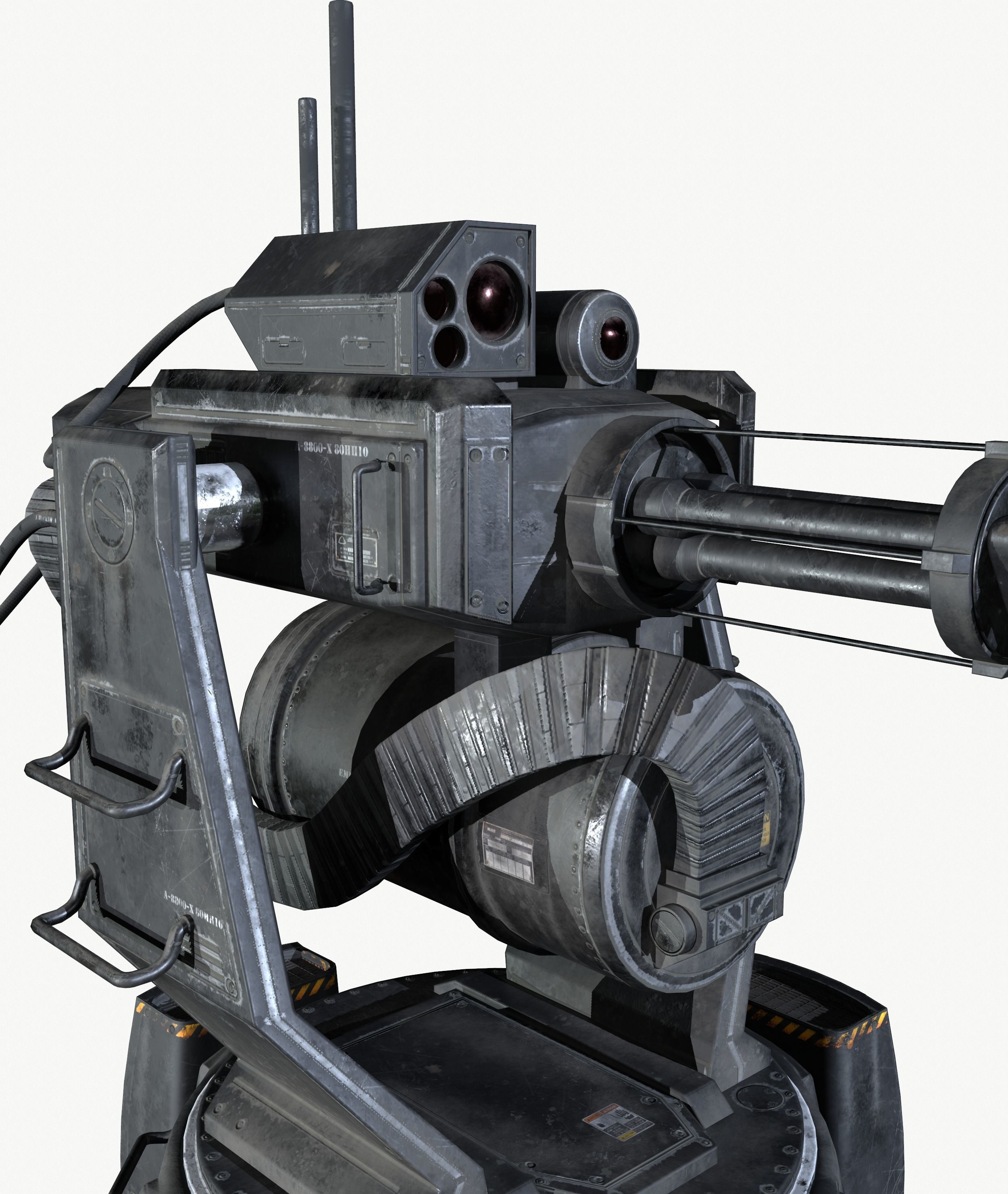 Turret Game Ready PBR Textures free VR / AR / low-poly 3D model | CGTrader
