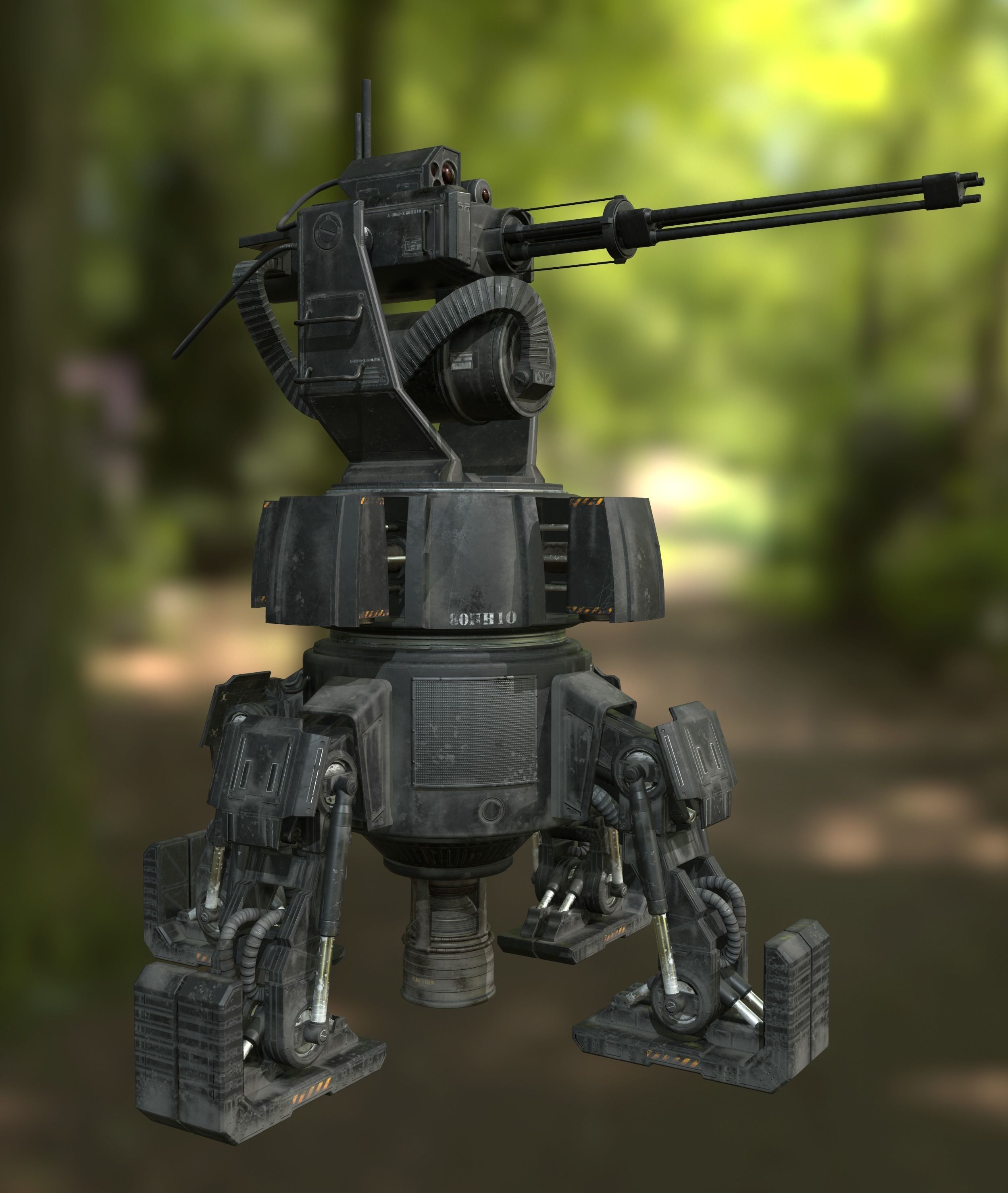 Turret Game Ready PBR Textures free VR / AR / low-poly 3D model | CGTrader