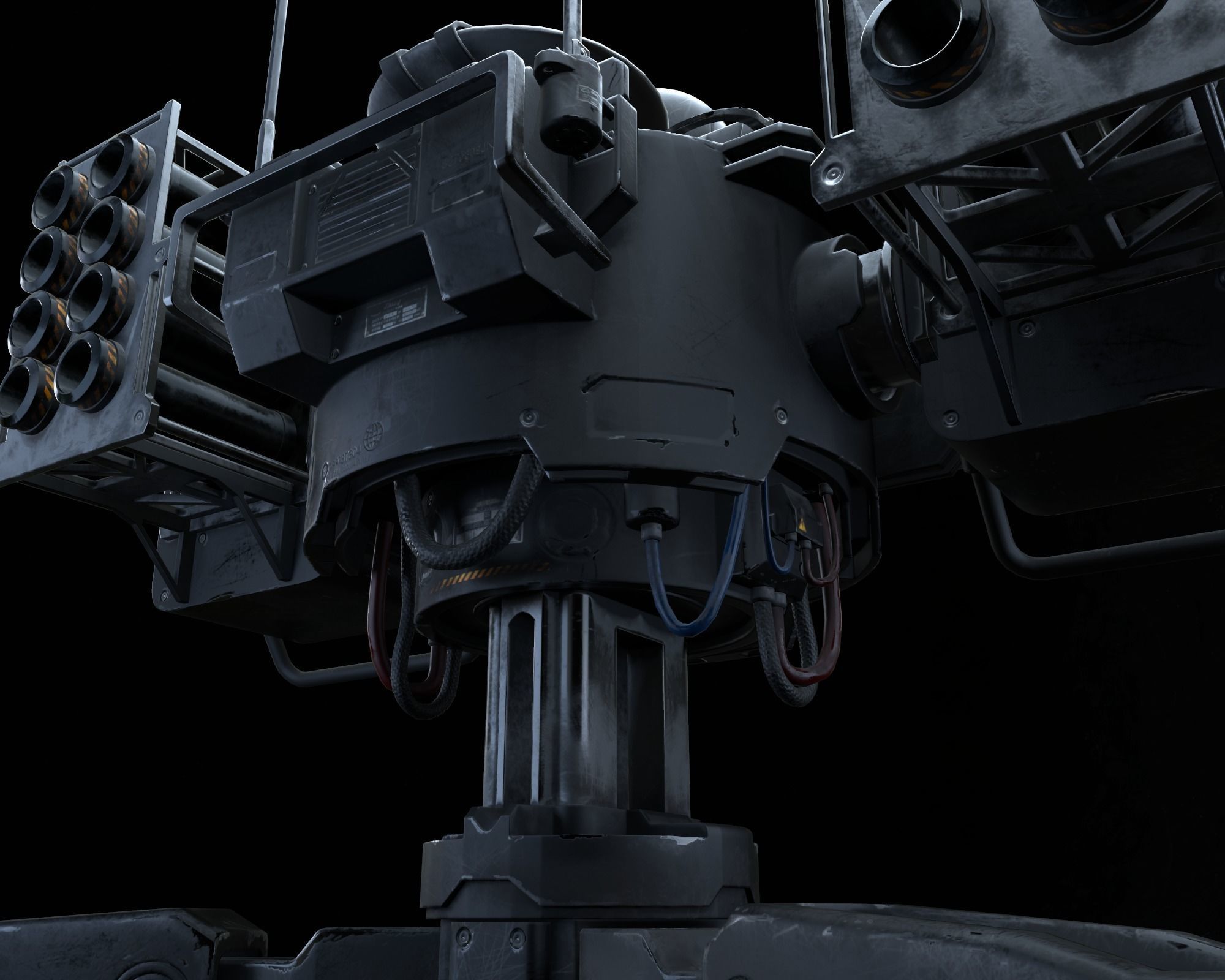 3D model Missile Turret Game Ready PBR Textures VR / AR / low-poly ...