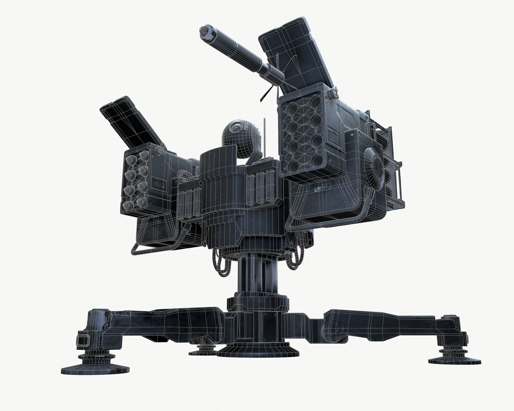 3D model Missile Turret Game Ready PBR Textures VR / AR / low-poly ...