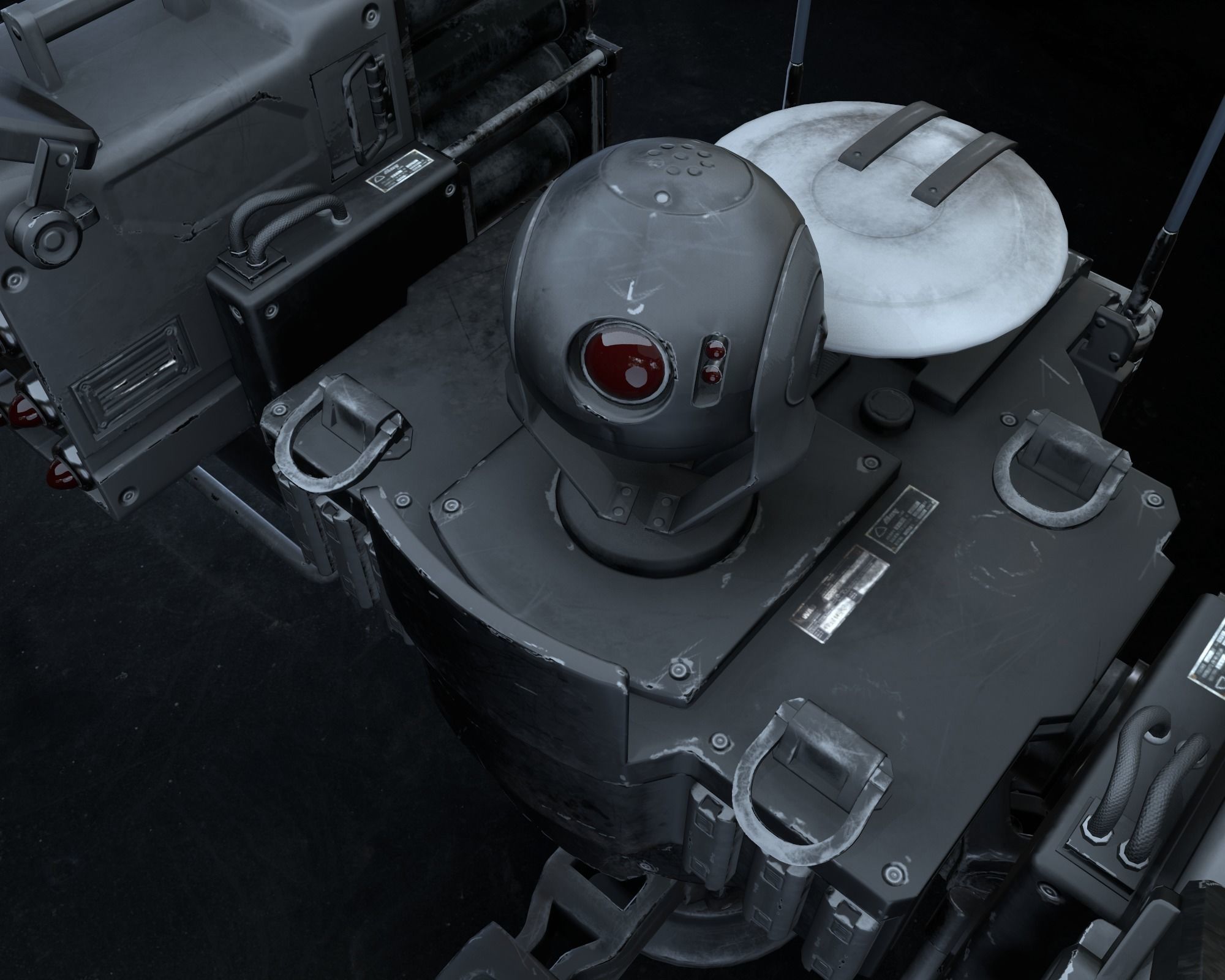 3D model Missile Turret Game Ready PBR Textures VR / AR / low-poly ...