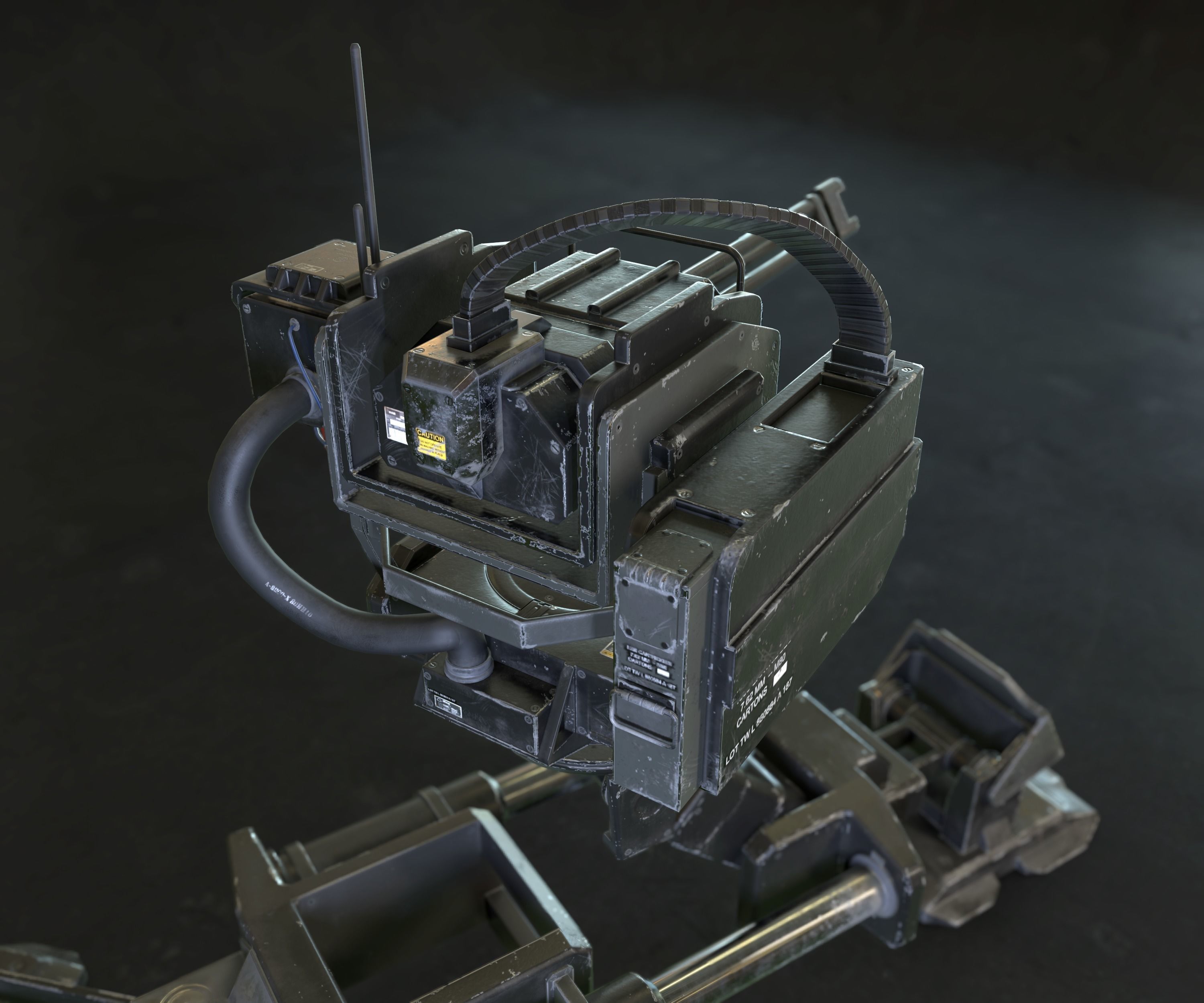 3D model Turret Sentry Game Ready PBR Textures VR / AR / low-poly ...