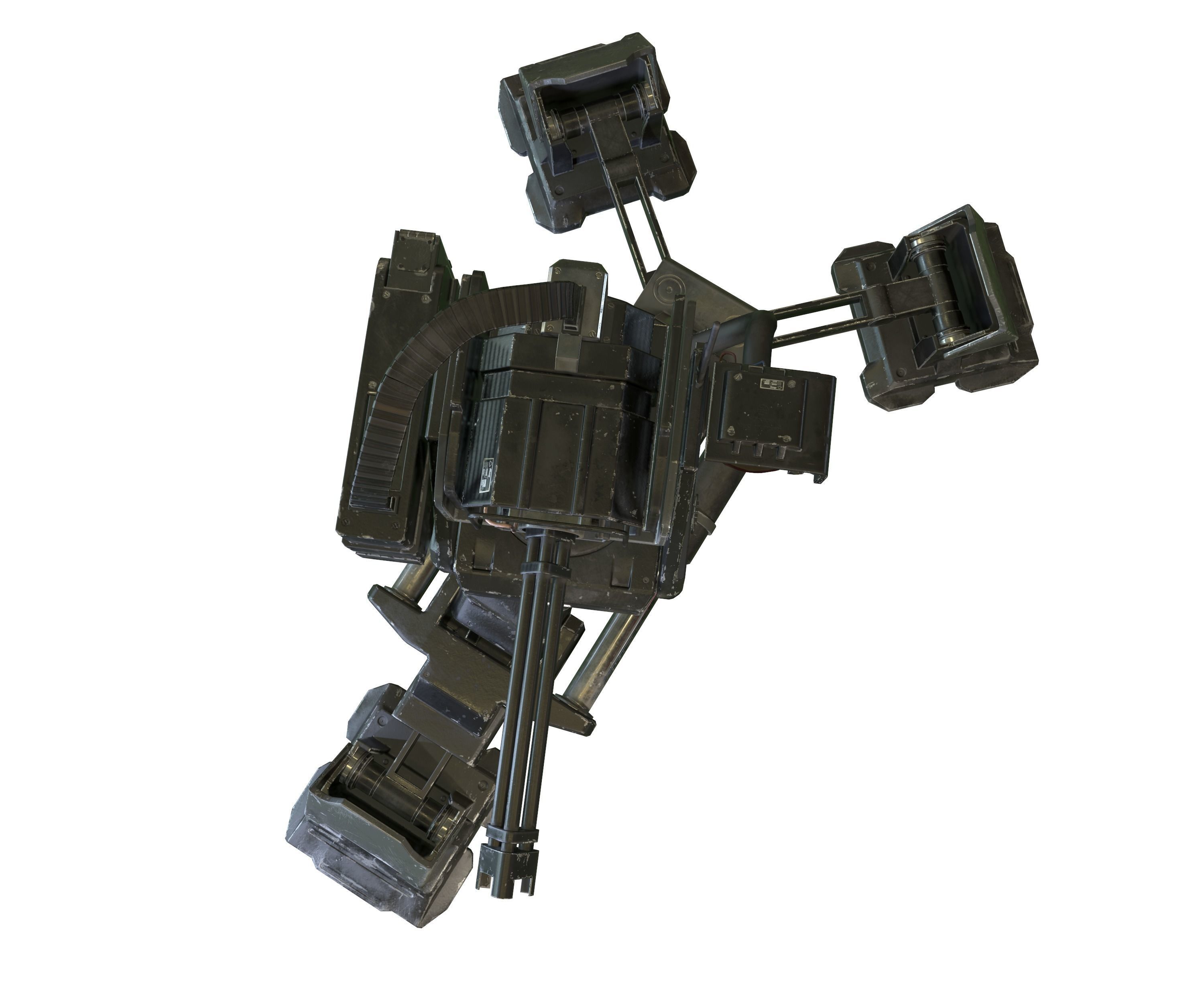 3D model Turret Sentry Game Ready PBR Textures VR / AR / low-poly ...