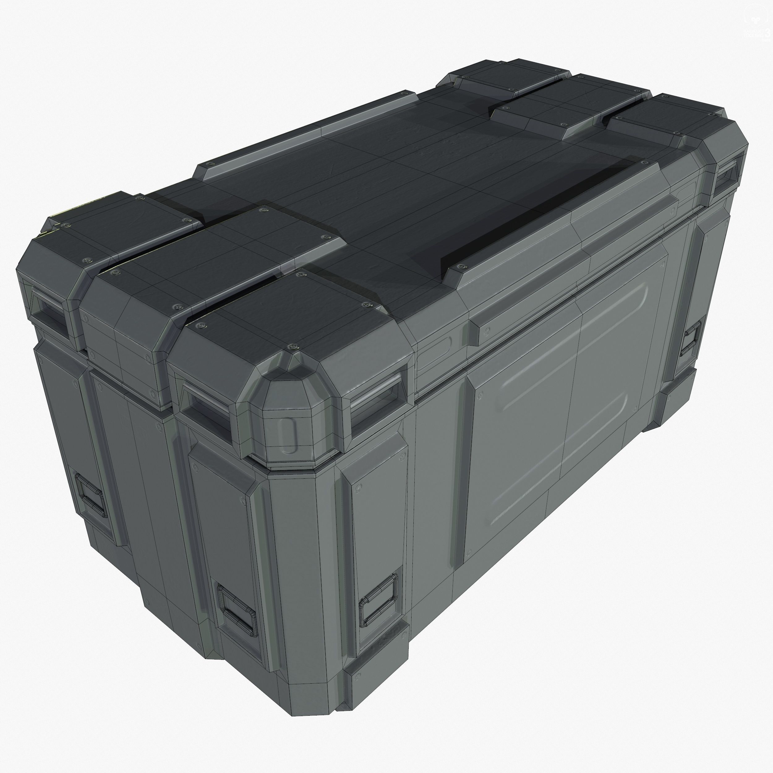 3D model Sci-Fi Industrial Crate Collection Game Ready PBR Textures VR ...