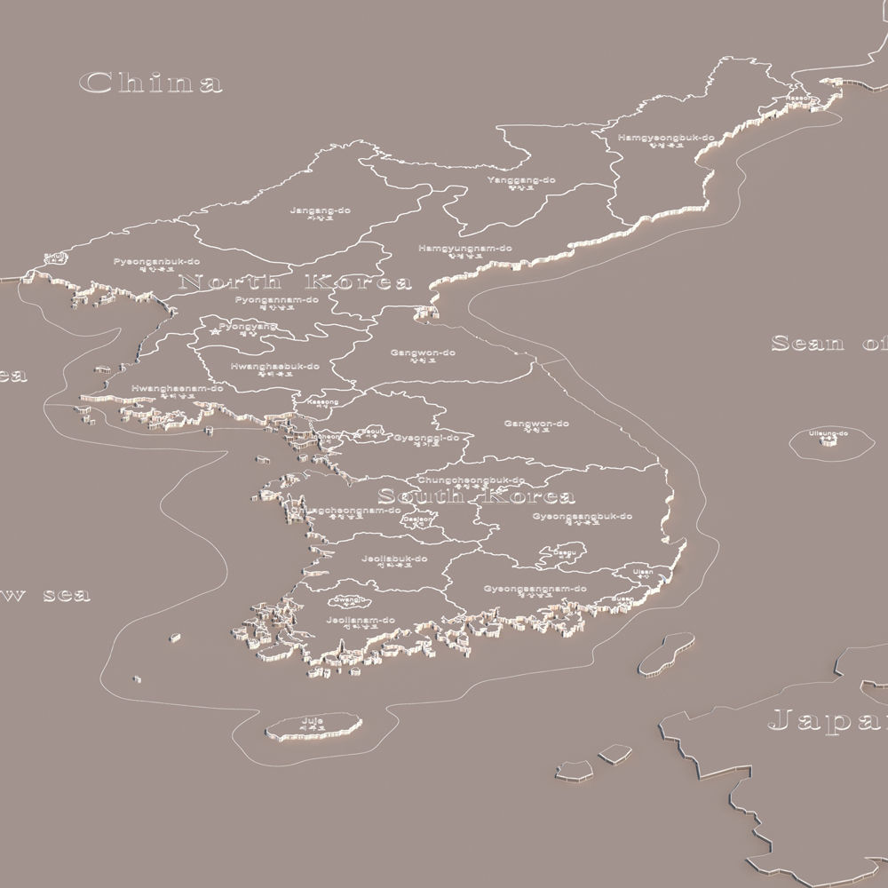 Korean Peninsula 3D model | CGTrader