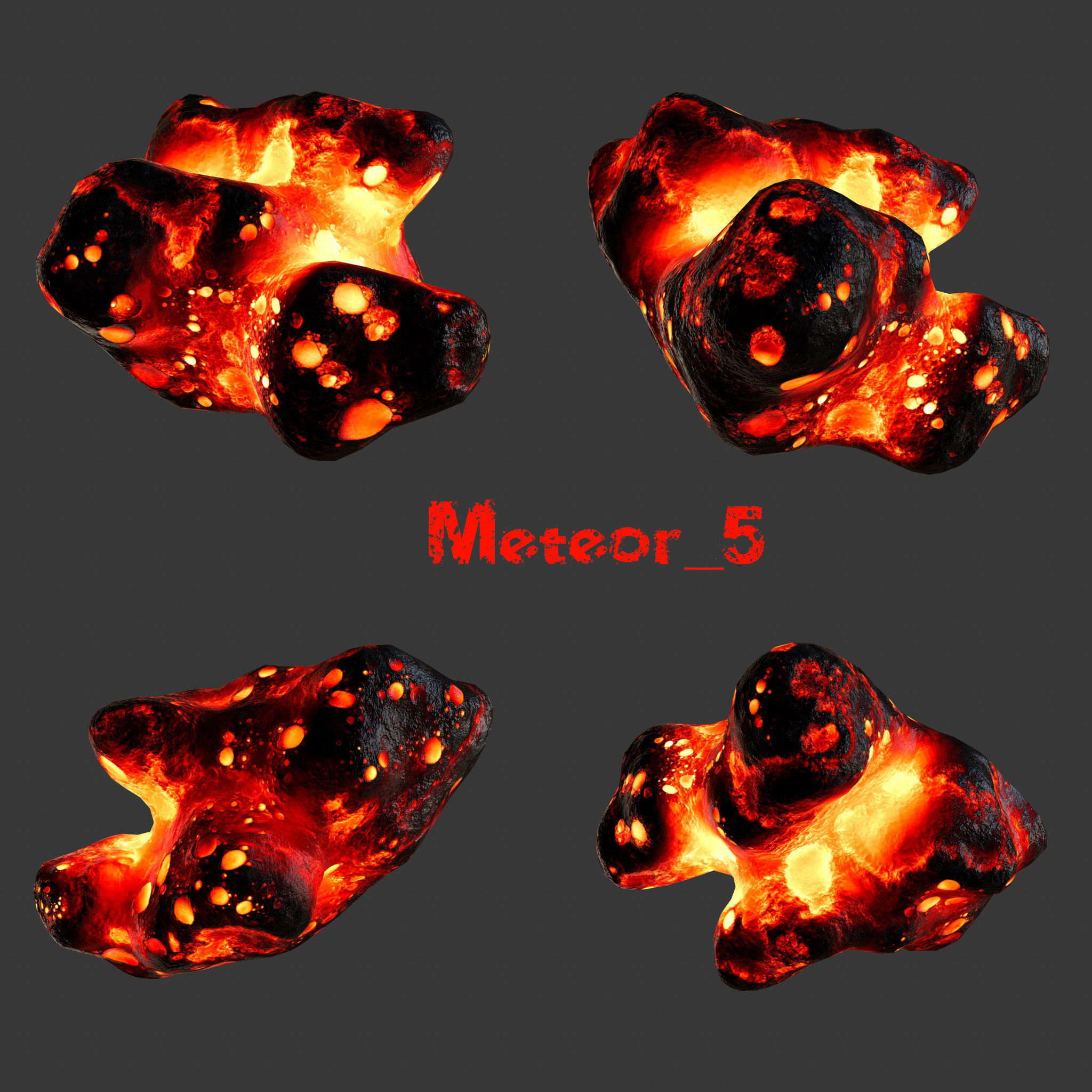 3D model Lava meteor set VR / AR / low-poly | CGTrader