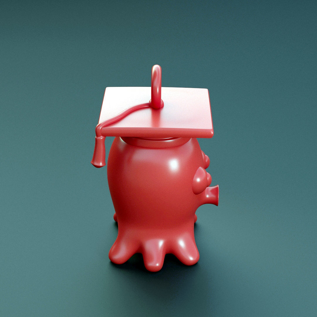 Graduation octopus keychain 3D model 3D printable | CGTrader