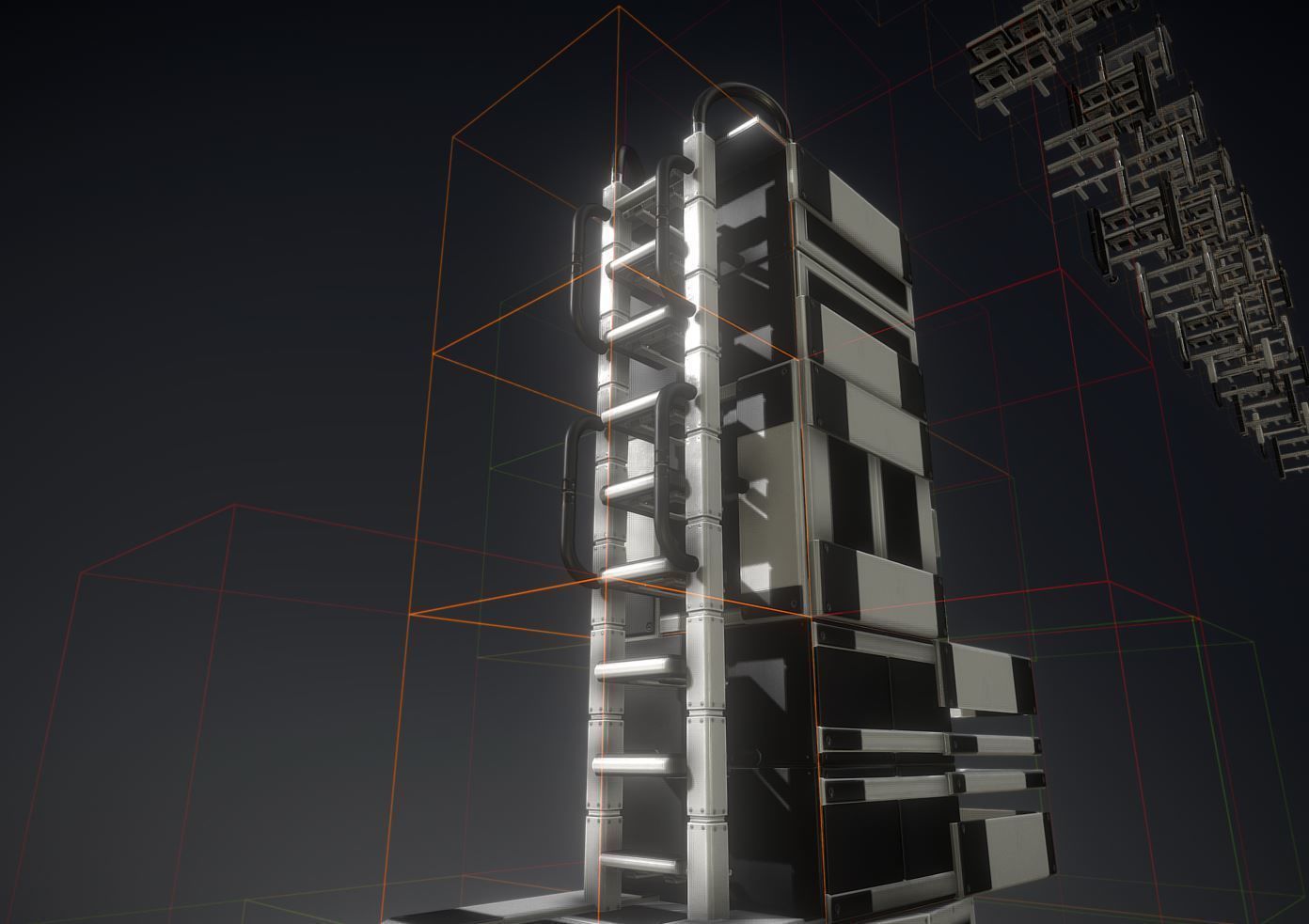 3D model Futuristic Ladders and Stairs Set - All Available PBR Textures ...