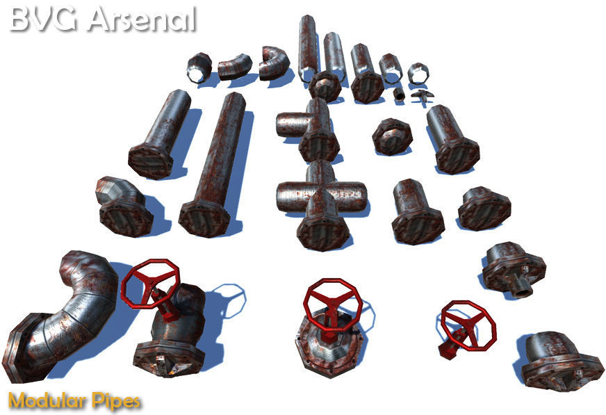 3D model Modular Pipes - HQ VR / AR / low-poly | CGTrader