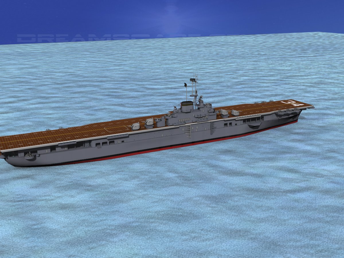 Ticonderoga Class Carrier CV-34 USS Oriskany 3D model animated rigged ...