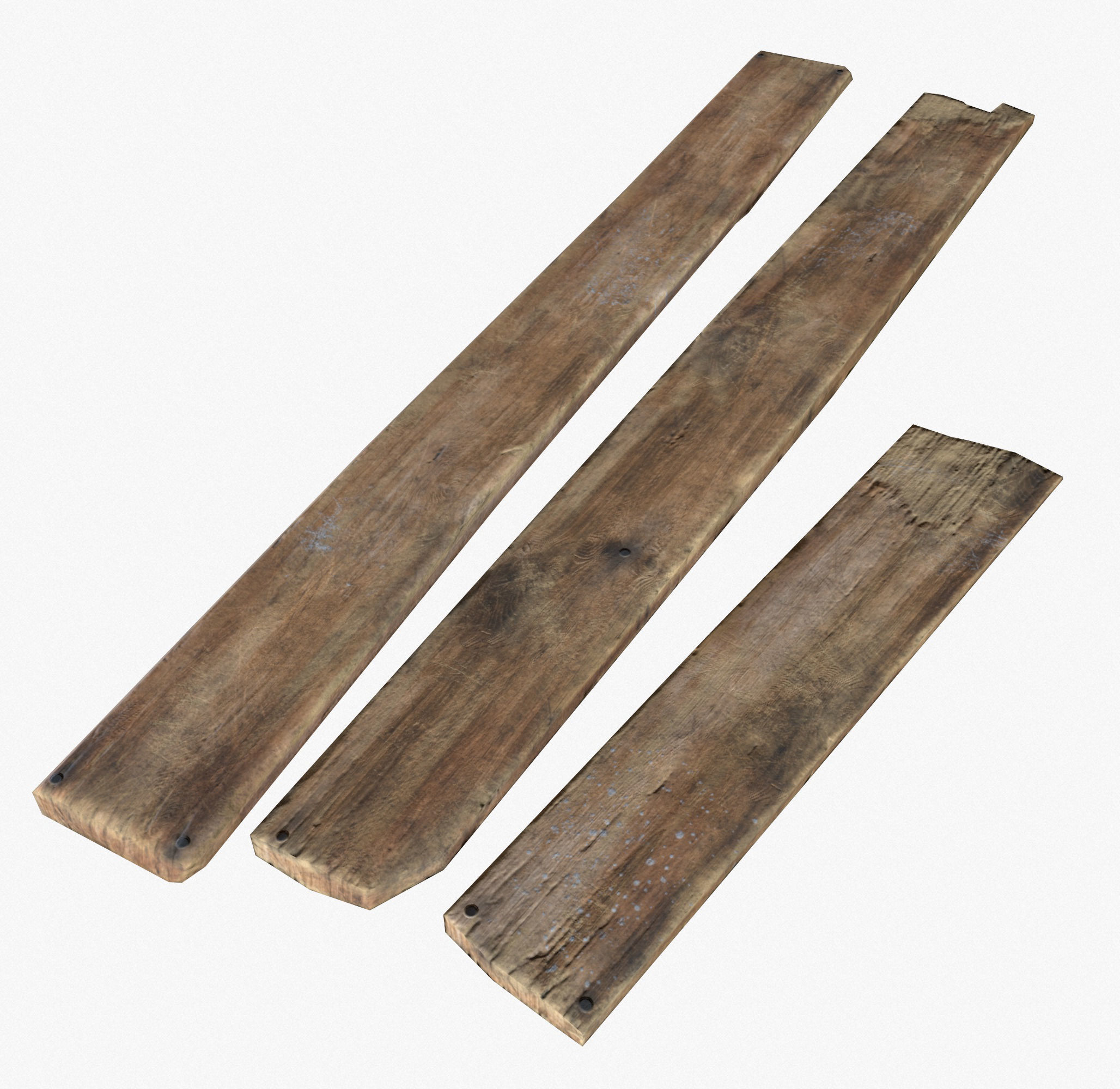 3D model Broken Board Debris Game Ready PBR Textures Low Poly VR / AR ...