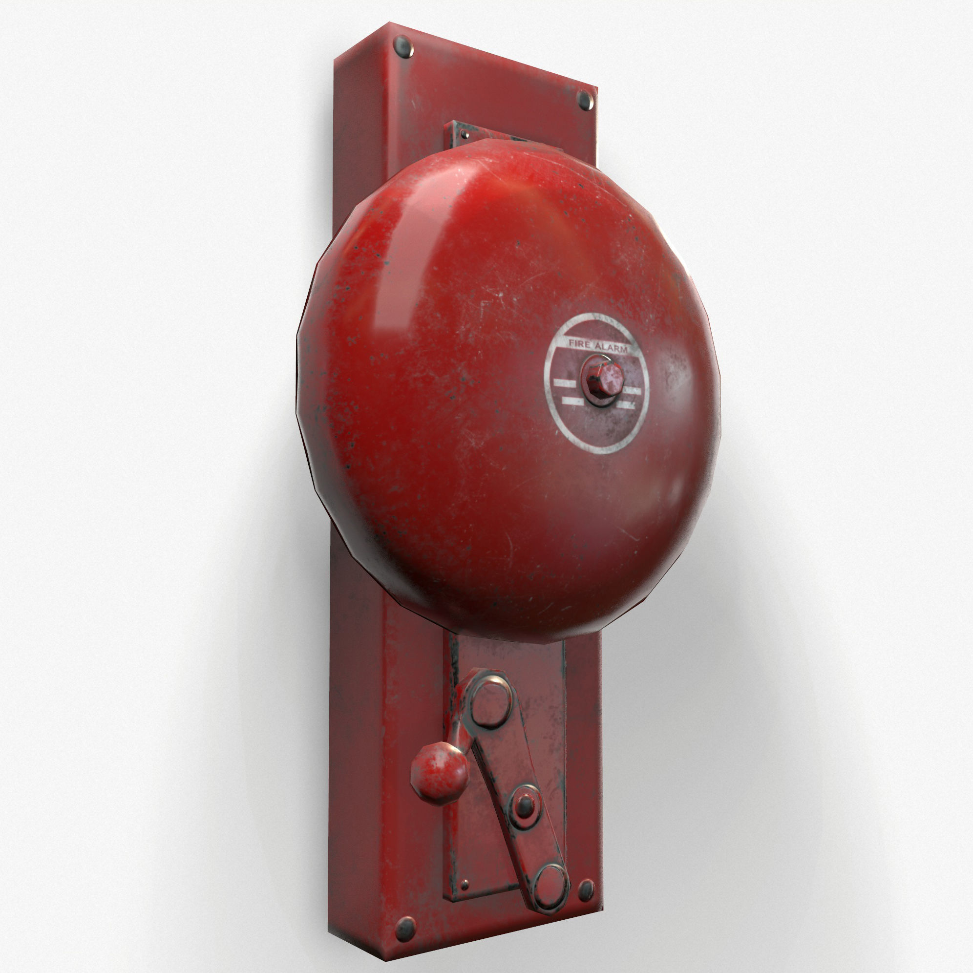 3D model Fire Alarm Retro Game Ready PBR Textures VR / AR / low-poly ...