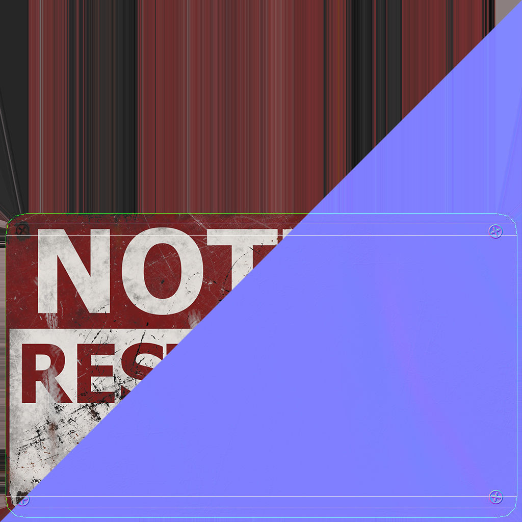 3D model Sign Restricted Area Game Ready PBR Textures model VR / AR ...