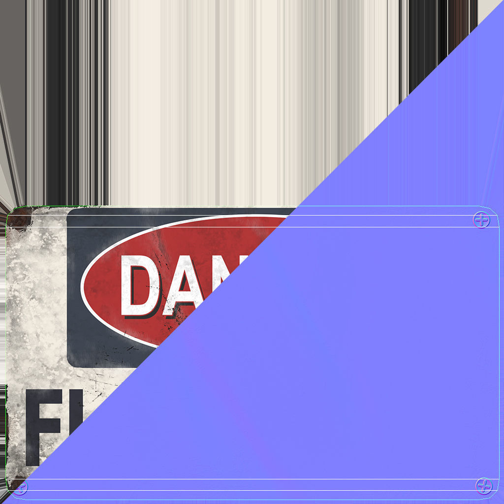 3D model Sign Danger Flammable Game Ready PBR Textures 3D model VR / AR ...